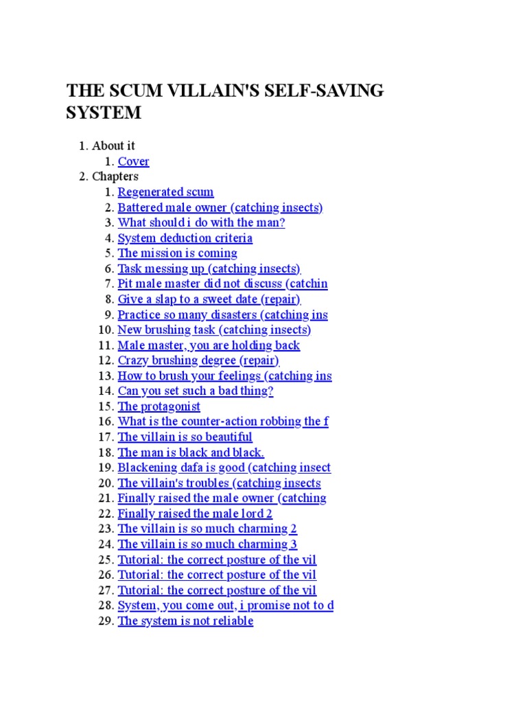 The Scum Villains Self Saving System | PDF