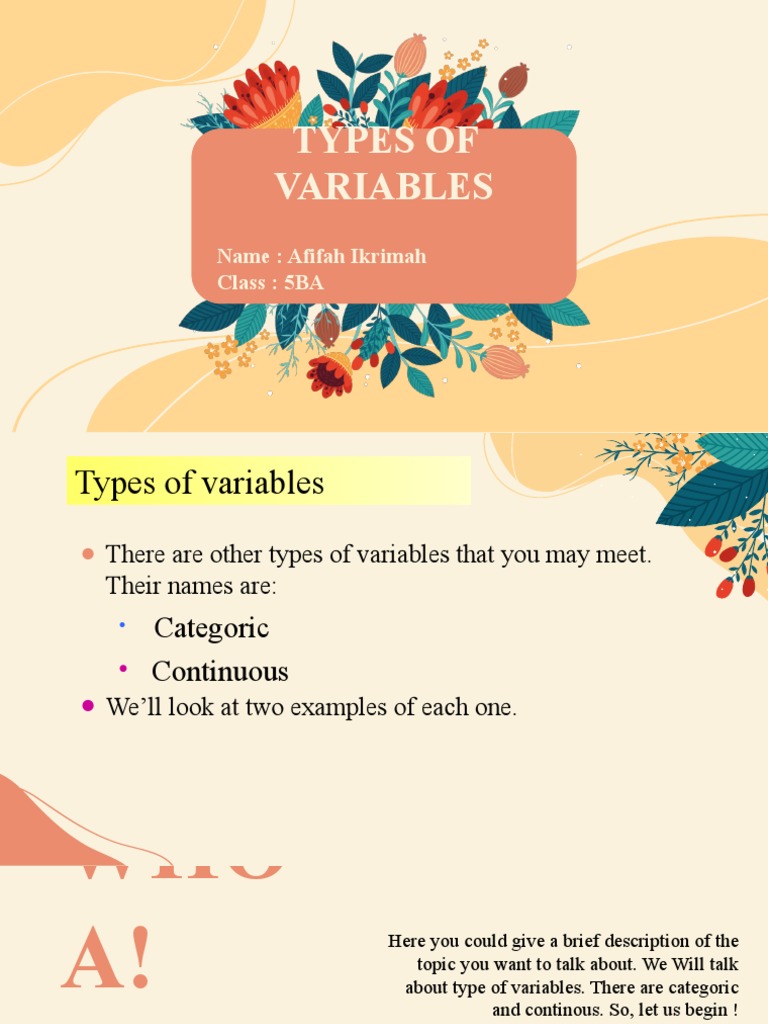 TYPES OF VARIABLES-5BA-Afifah Ikrimah-Research Methodology | PDF ...