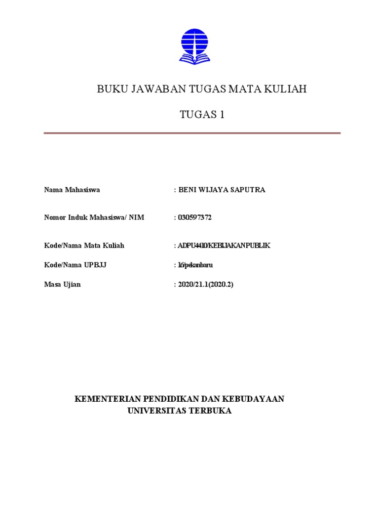 Tugas 1 Kebijakan Publik | PDF