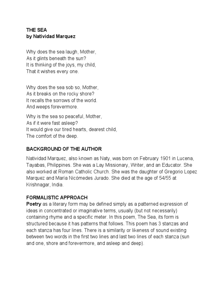 The Sea Assignment | PDF | Anthropomorphism | Metaphor