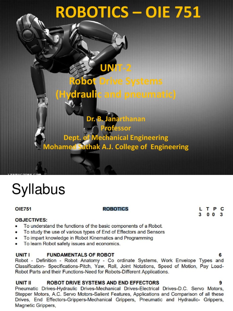 Robotics Unit2 Slides | PDF | Electric Motor | Servomechanism