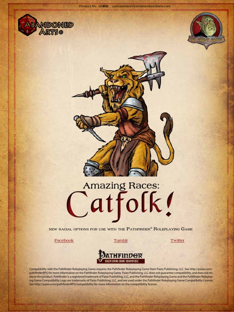 Amazing Races - Catfolk! | PDF | Predation | Role Playing Games