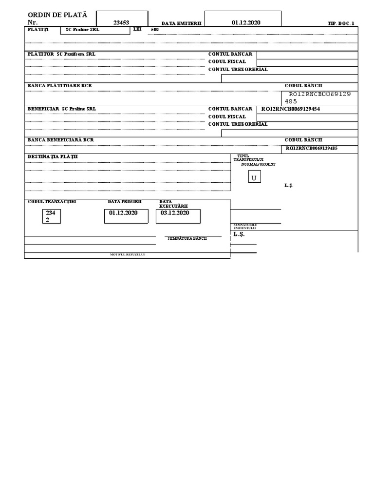 Ordin de Plata | PDF