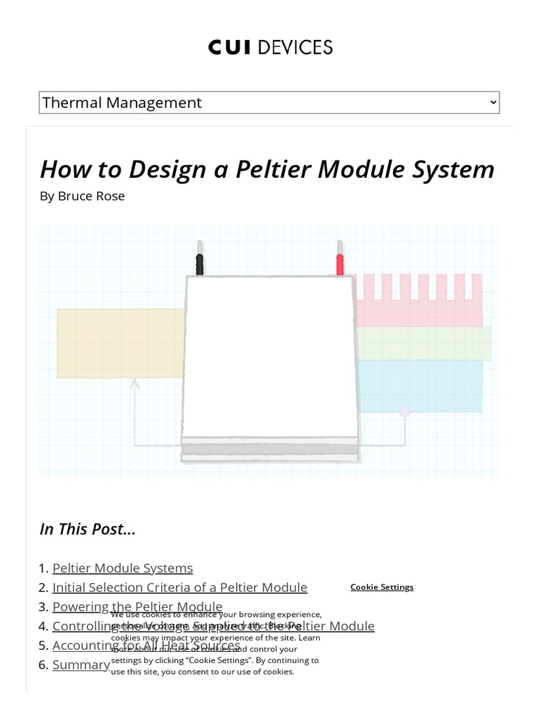 How To Design A Peltier Module System - CUI Devices | PDF | Http Cookie ...