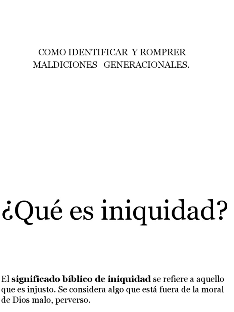 Como Identificar y Romprer Maldiciones Generacionales | PDF | Pecado ...