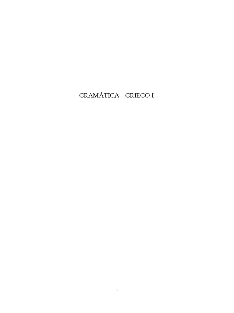 Gramatica Griego I | PDF | Género gramatical | Verbo