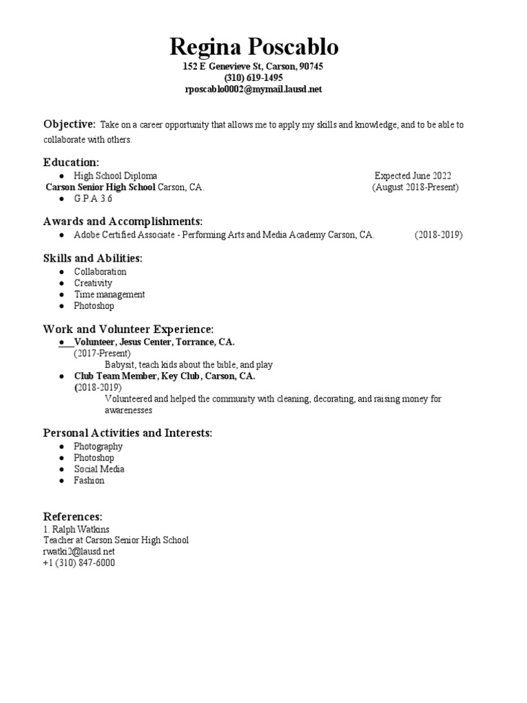 Revised Resume | PDF