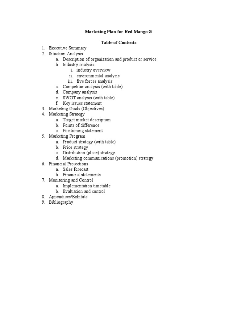 Marketing Plan For Red Mango ® | PDF | Business | Marketing