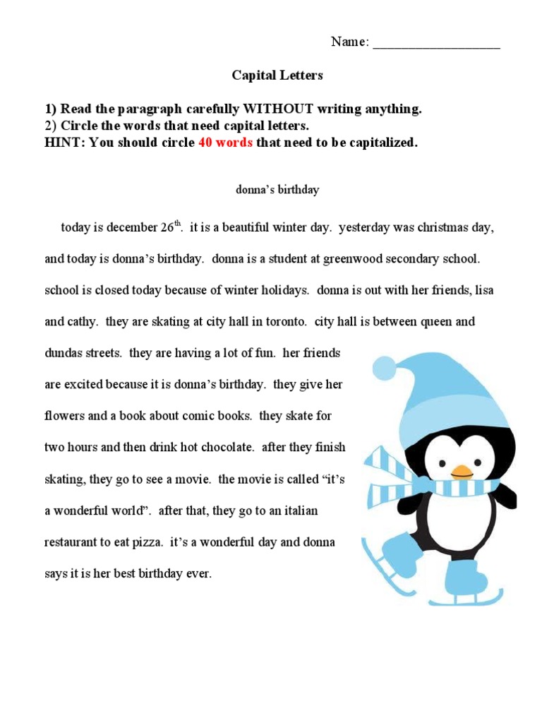 Capital Letters Worksheet Templates Layouts - 131045 | PDF