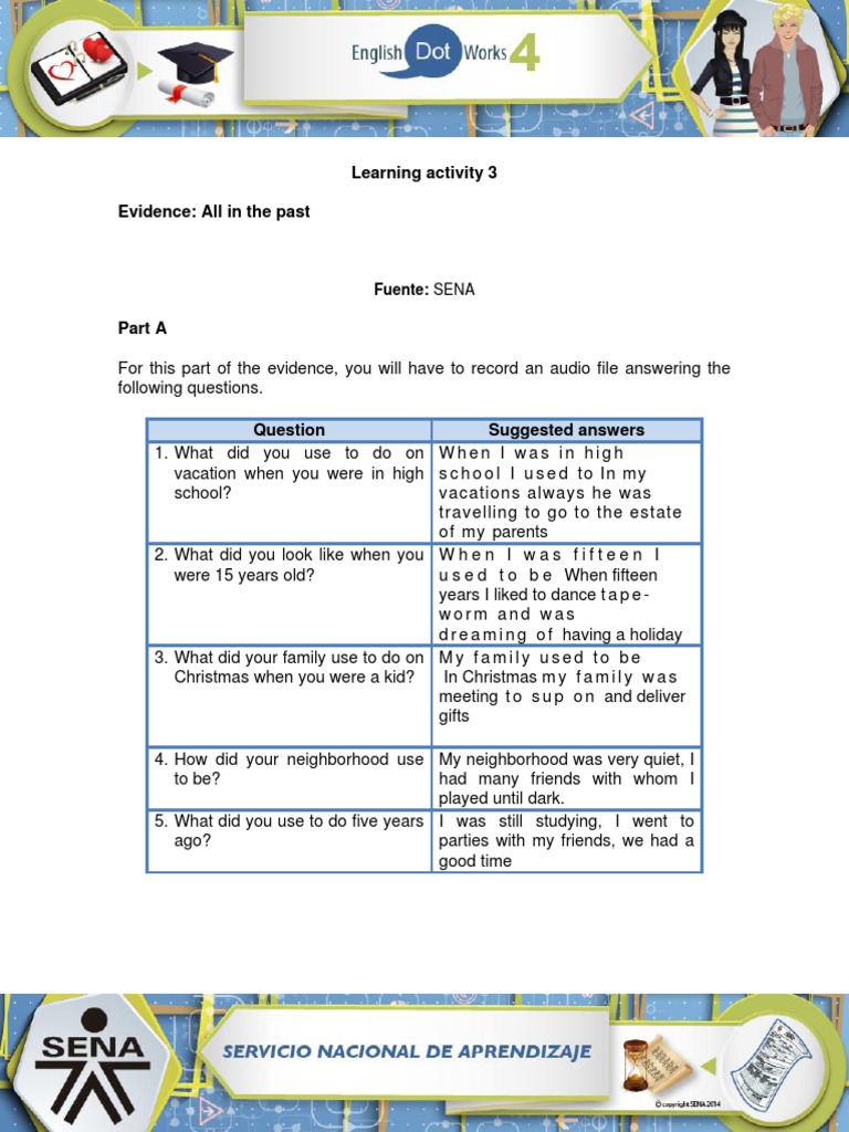 Past Experiences Audio Activity | PDF