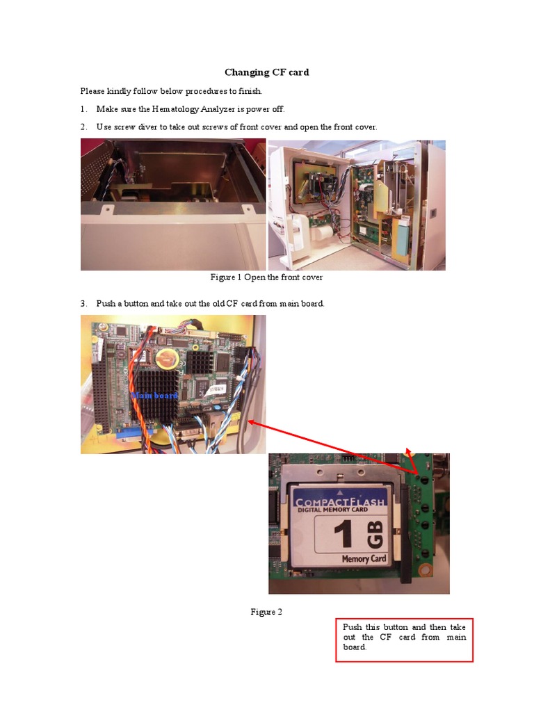 Hematology Analyzer CF Card Replacement Guide | PDF