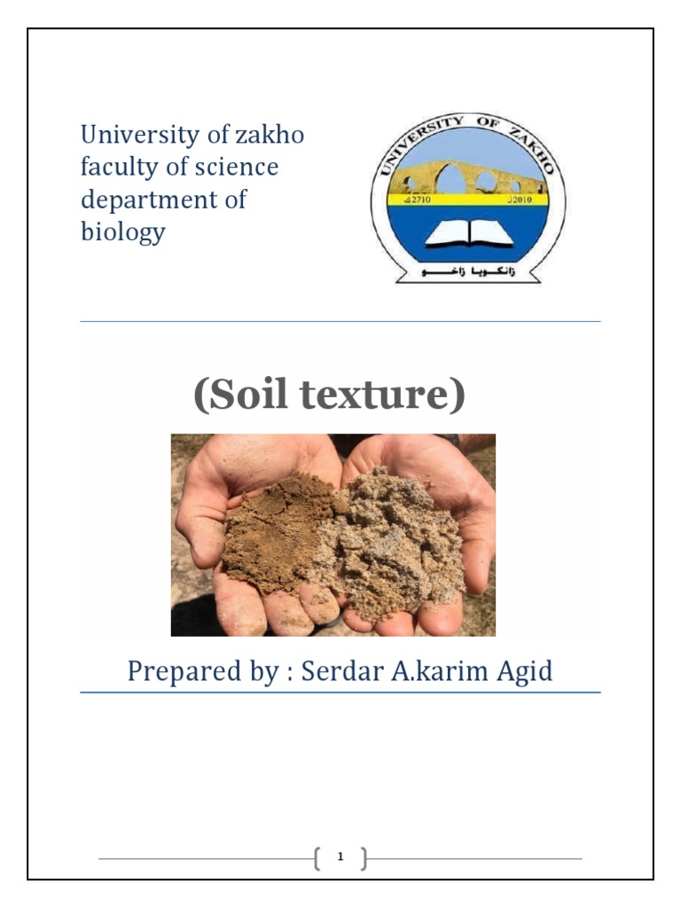 (Soil Texture) : University of Zakho Faculty of Science Department of ...