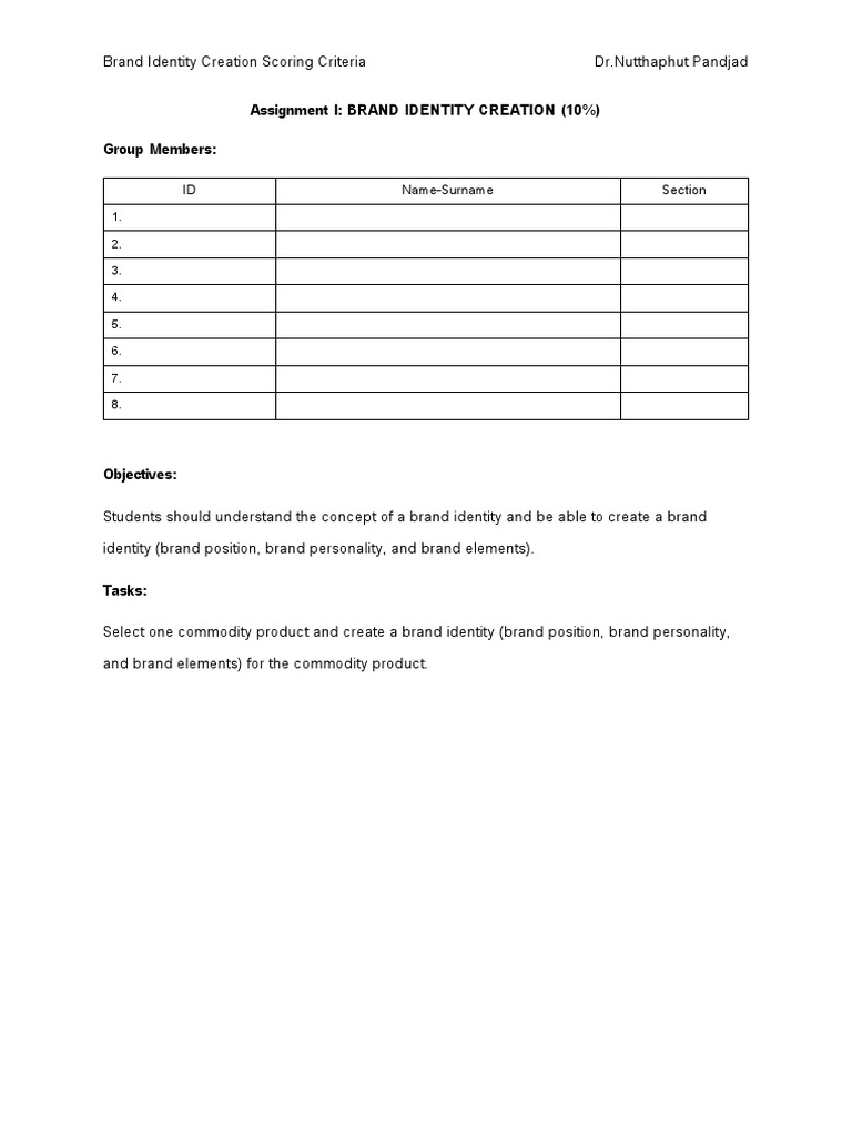 Brand Identity Creation Criteria | PDF | Business