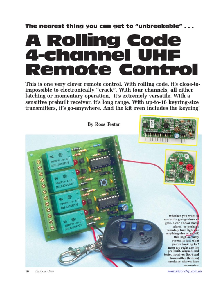 A Rolling Code 4-Channel UHF Remote Control: The Nearest Thing You Can ...