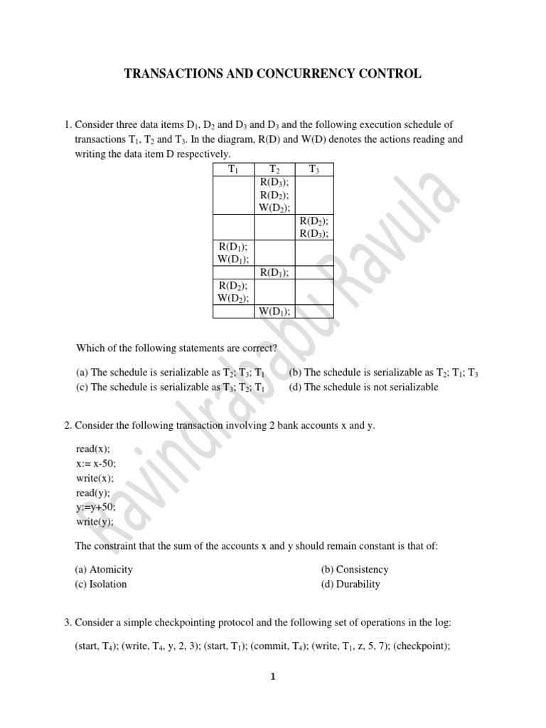 Transactions and Concurrency Control | PDF | Information Technology Management | Concurrency ...