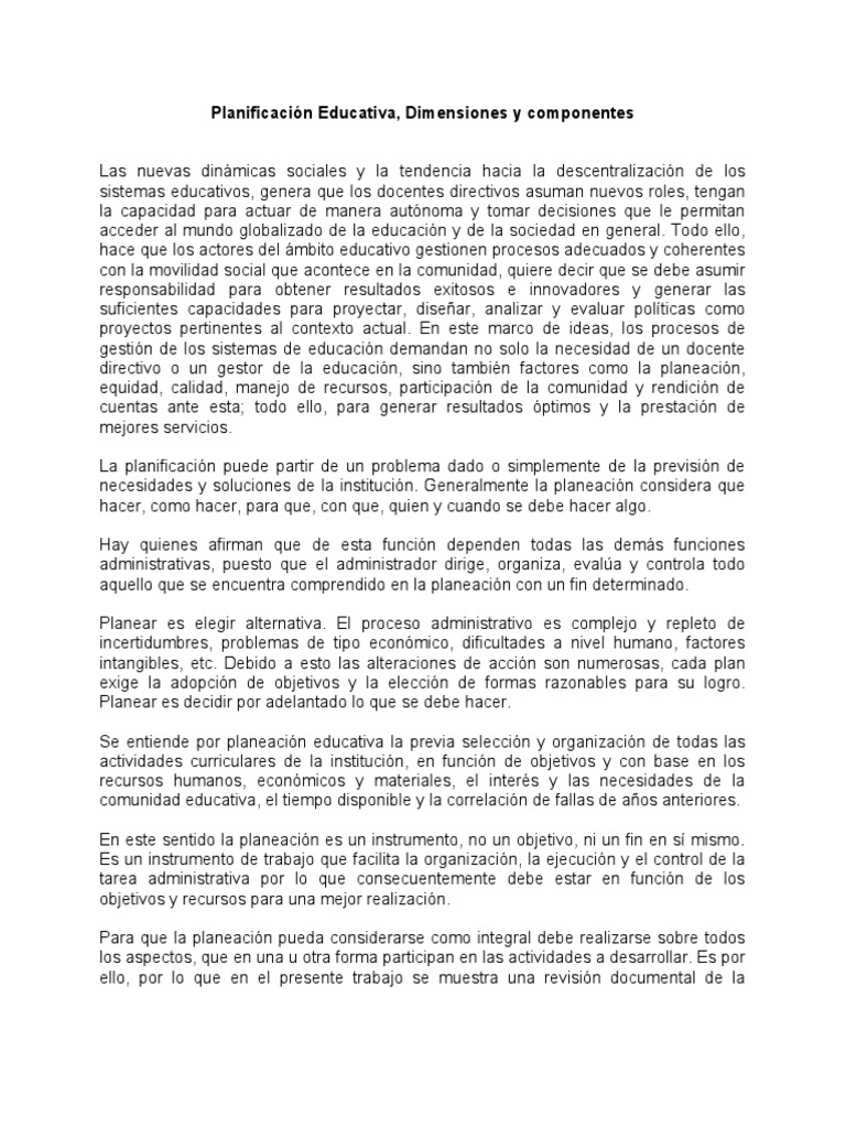 Introducción Pdf Planificación Plan De Estudios