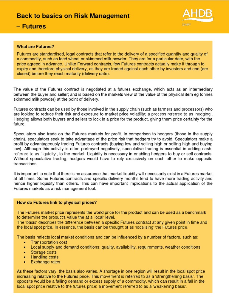 Futures Contracts in Risk Management | PDF | Futures Contract | Hedge ...
