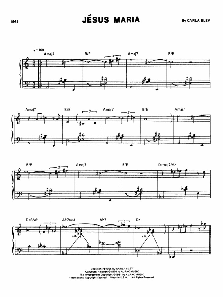Carla Bley - Jesus Maria - Lead Sheet PDF | PDF