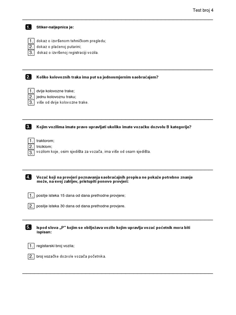 Test Broj 4 | PDF