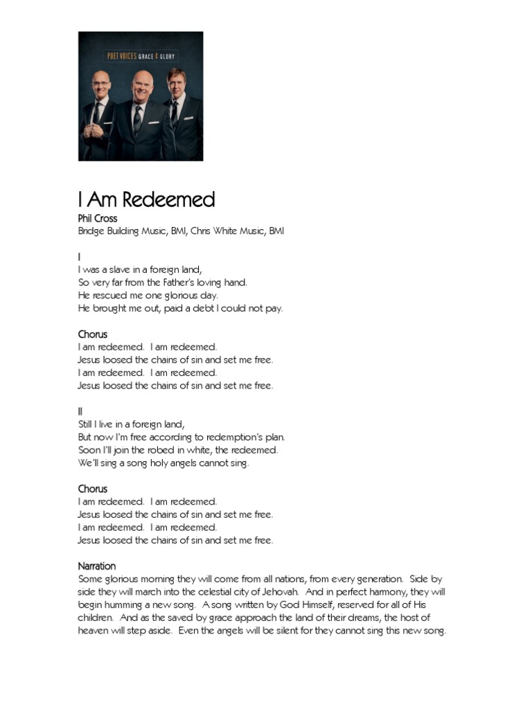 I Am Redeemed - Song Lyrics | PDF