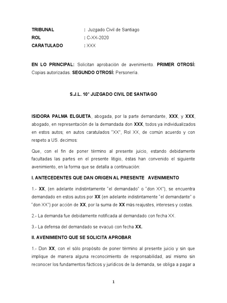 Modelo Avenimiento | PDF | Pagos | Gobierno