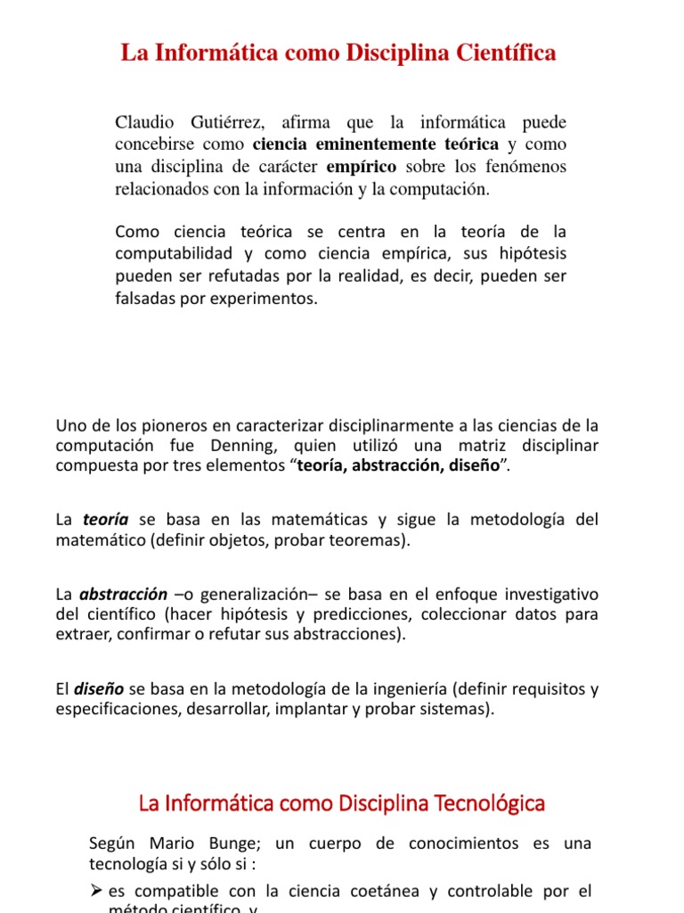 Informatica Como Disciplina Cientifica | PDF | Ciencias de la ...