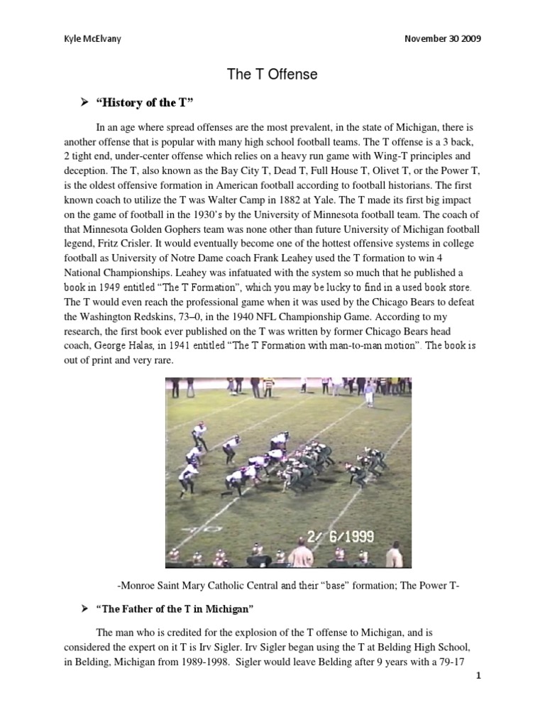 The Power T Offense Explained | PDF | Quarterback | Gridiron Football
