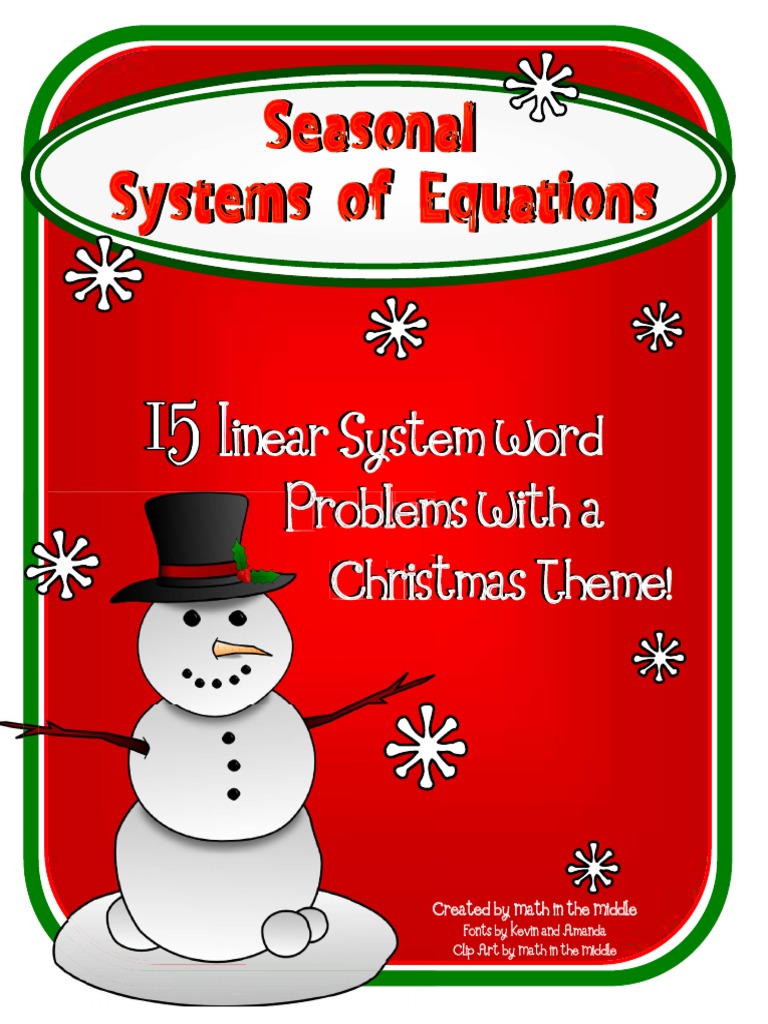 Christmas-Themed Linear System Problems | PDF | Christmas | Teaching ...