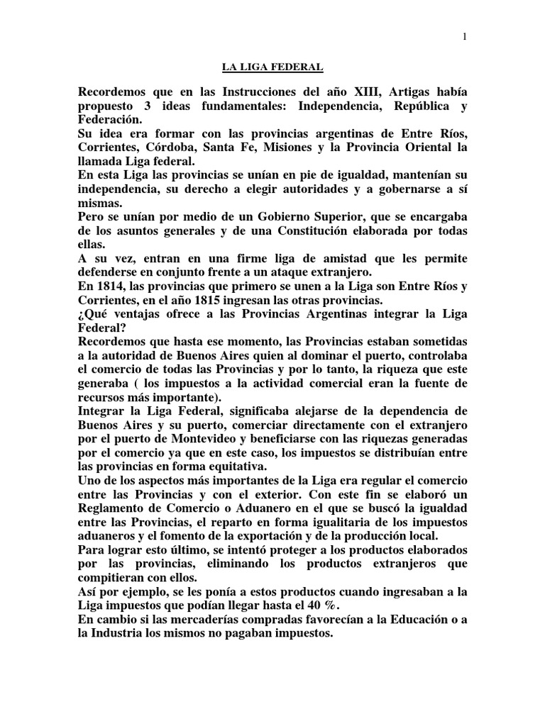 La Liga Federal y sus Provincias | PDF | Política