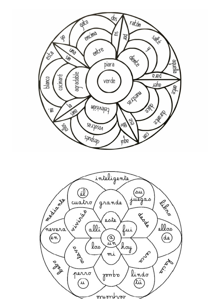 Mandalas Gramaticales para Imprimir | PDF