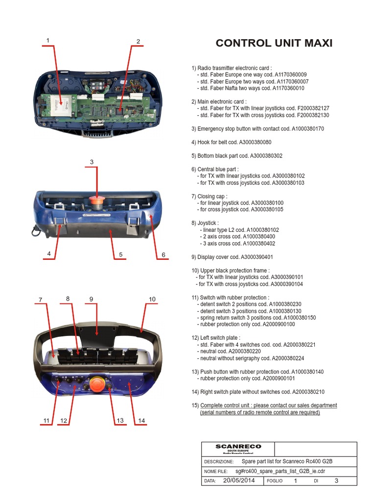 Control Unit Maxi: Scanreco | PDF | Electricity | Equipment