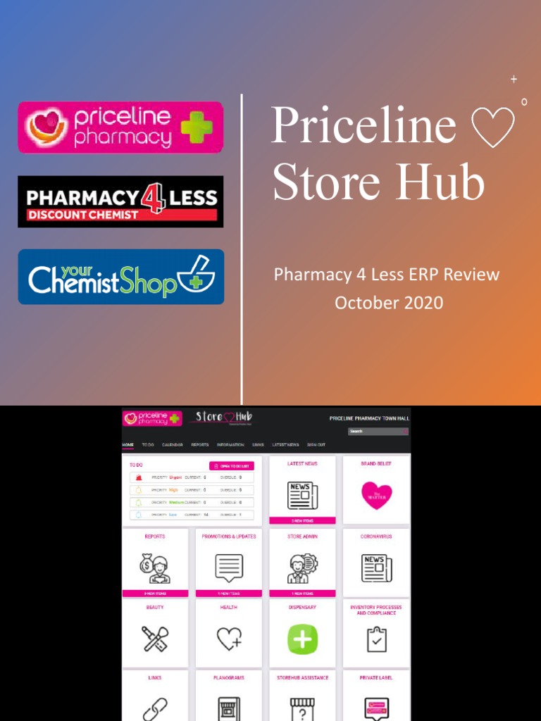 Priceline Store Hub: Pharmacy 4 Less ERP Review October 2020 | PDF