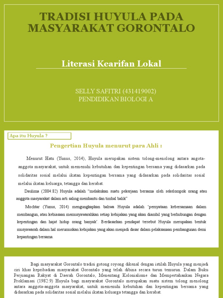 Tradisi Huyula Dalam Masyarakat Gorontalo | PDF
