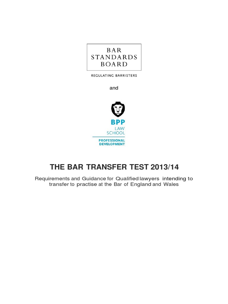 Bar Transfert BTT | PDF | Barrister | English Trust Law