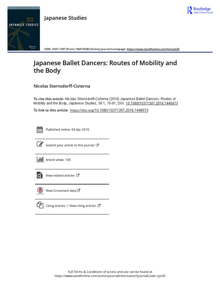 Japanese Ballet Dancers Routes of Mobility and The Body | PDF | Ballet ...