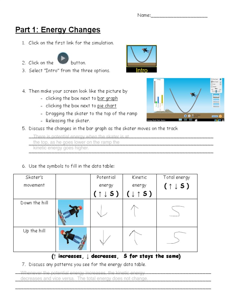 Energy Dynamics in Skate Park Simulation | PDF | Friction | Mechanical ...