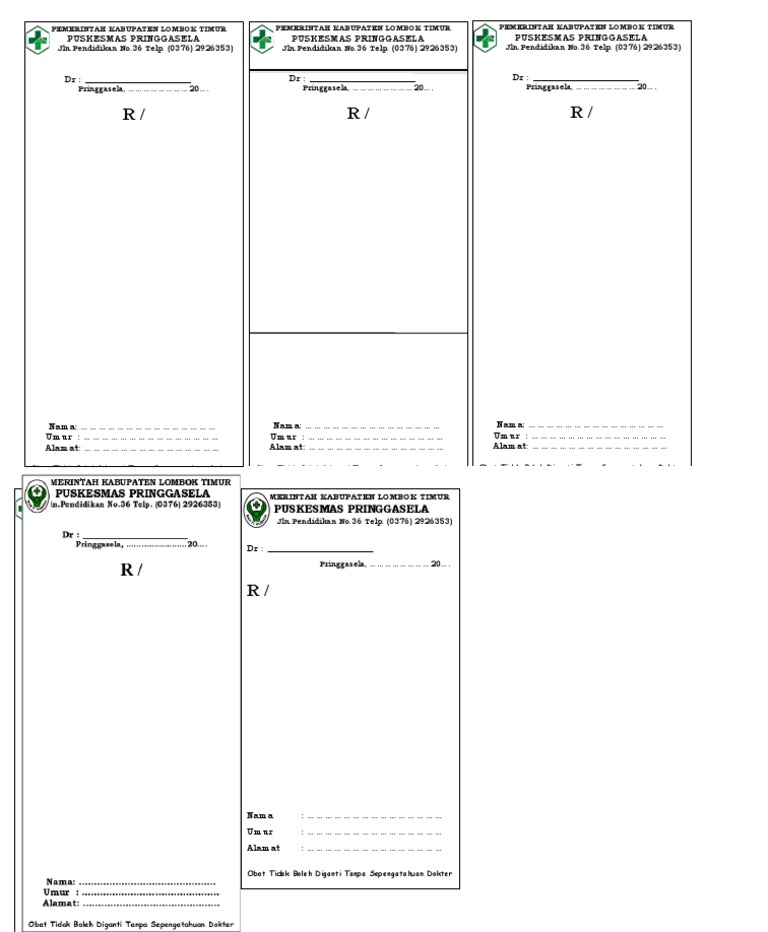 Blangko Resep Dokter | PDF