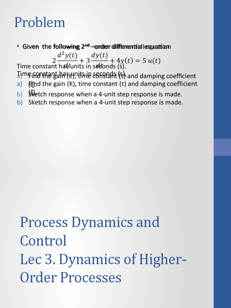 Lec 3 Dynamics of Higher-Order Processes | PDF | Science & Mathematics