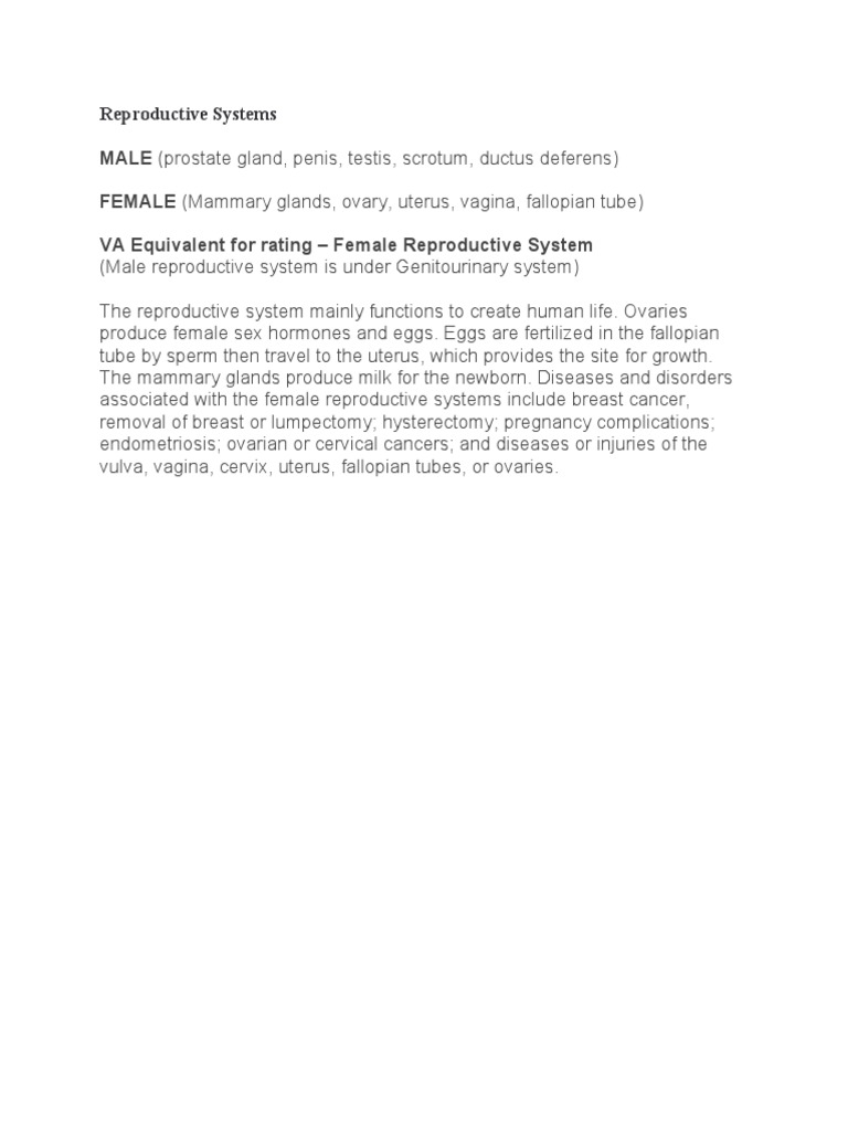 Overview of Human Reproductive Systems | PDF