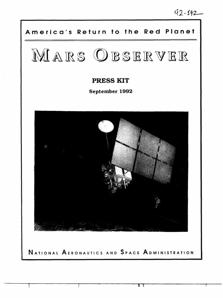 Mars Observer Press Kit | PDF | Attitude Control | Mars