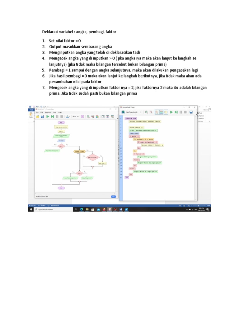 Deskripsi Flowchart Bilangan Prima | PDF