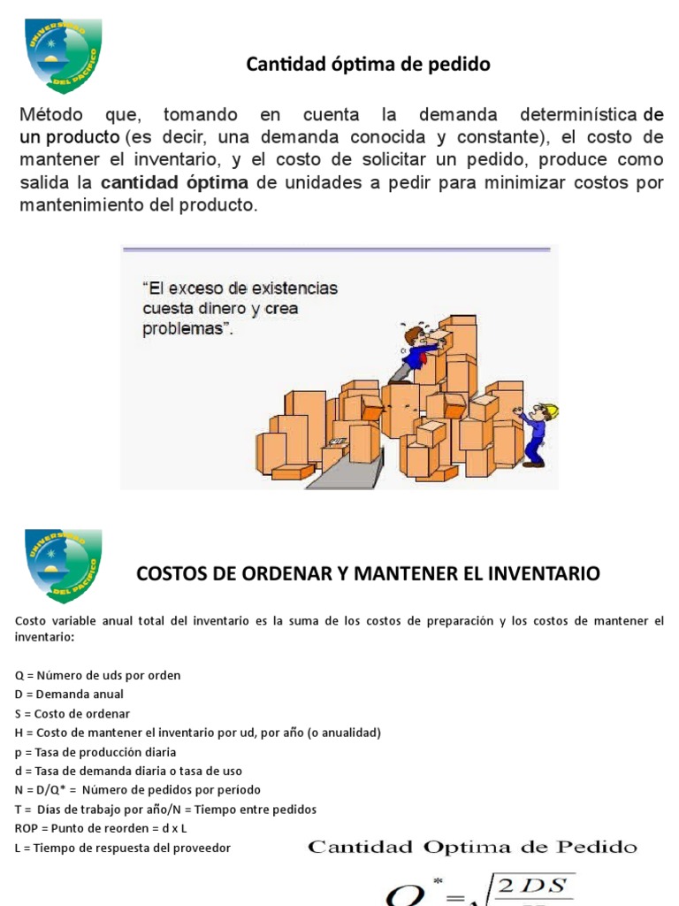 PRESENTACION LOGISTICA EOQ y POQ 2 ON LINE | PDF | Inventario | Producción y fabricación