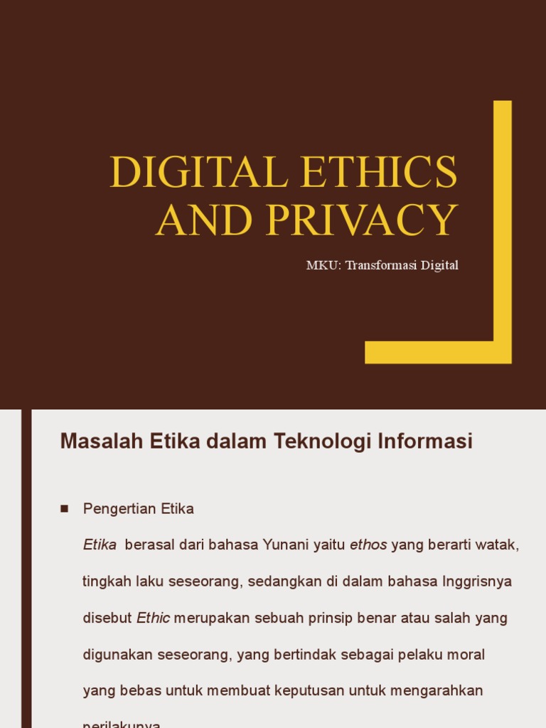 Ch6 - Digital Ethics and Privacy | PDF