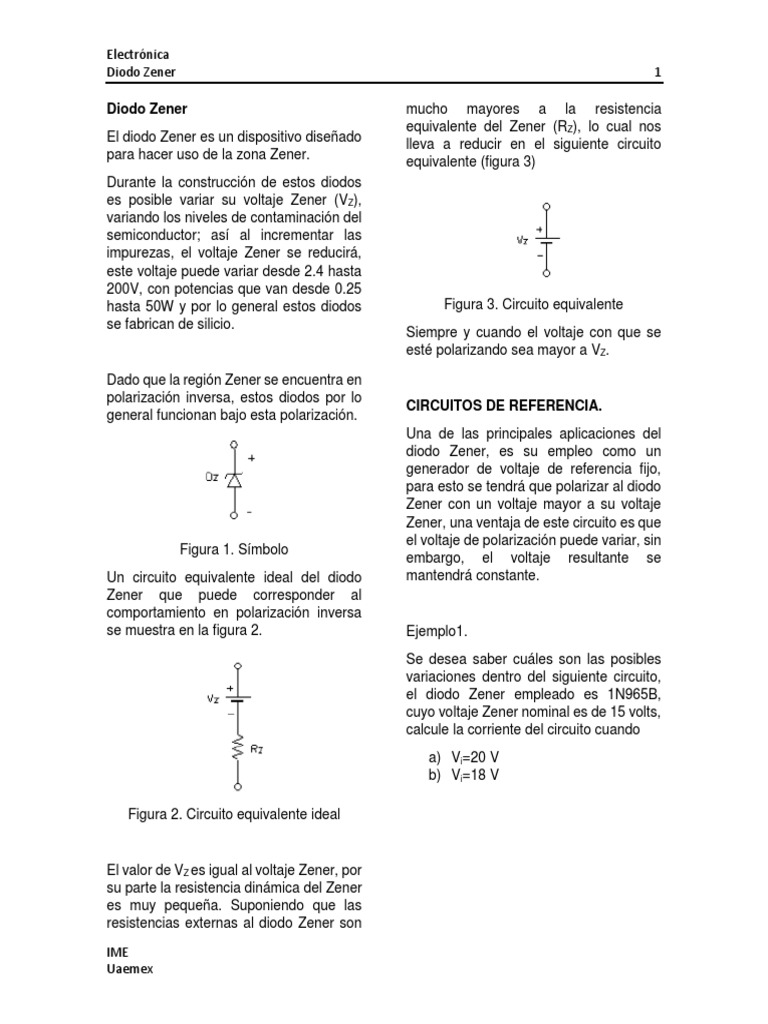 Diodo Zener | PDF | Diodo | Bienes manufacturados