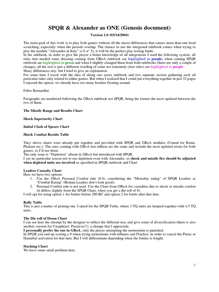 SPQR & Alexander As ONE (Genesis Document) : Highlighted in Green | PDF ...