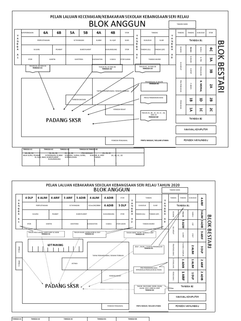 Pelan Laluan Kecemasan SK Seri Relau | PDF