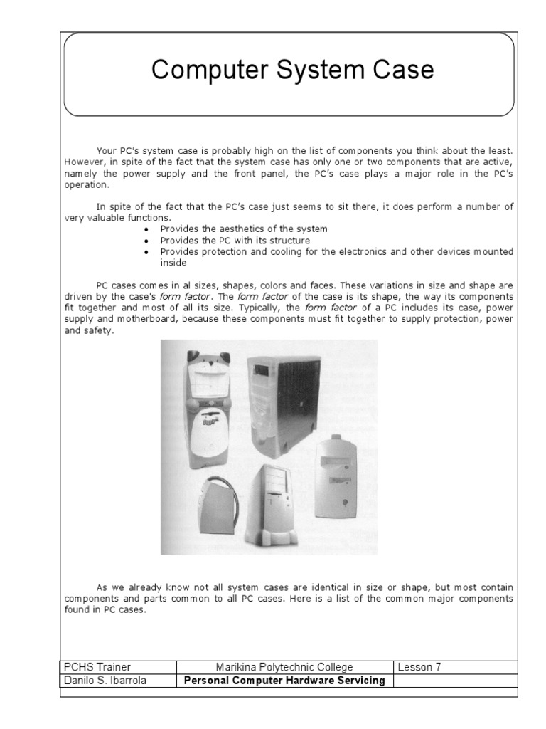 Lesson 7 System Case | PDF | Personal Computers | Classes Of Computers