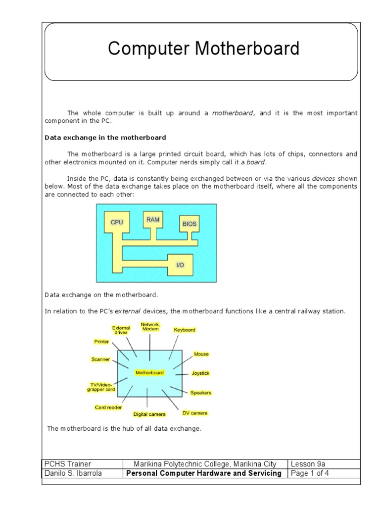 Computer Motherboard: Data Exchange in The Motherboard | PDF | Personal ...
