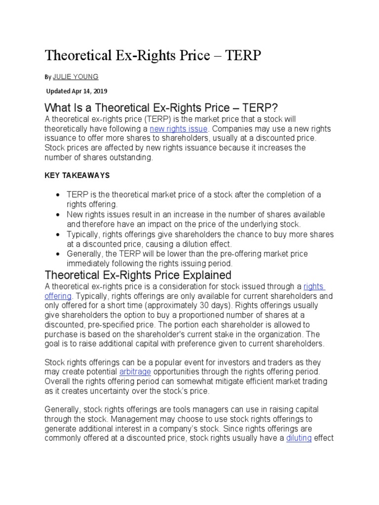 Theoritical Market Price | PDF | Stocks | Investor