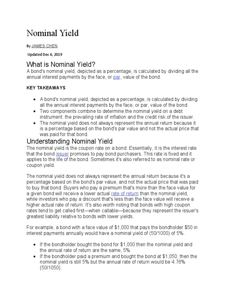 What Is Nominal Yield? | PDF | Bonds (Finance) | Yield (Finance)